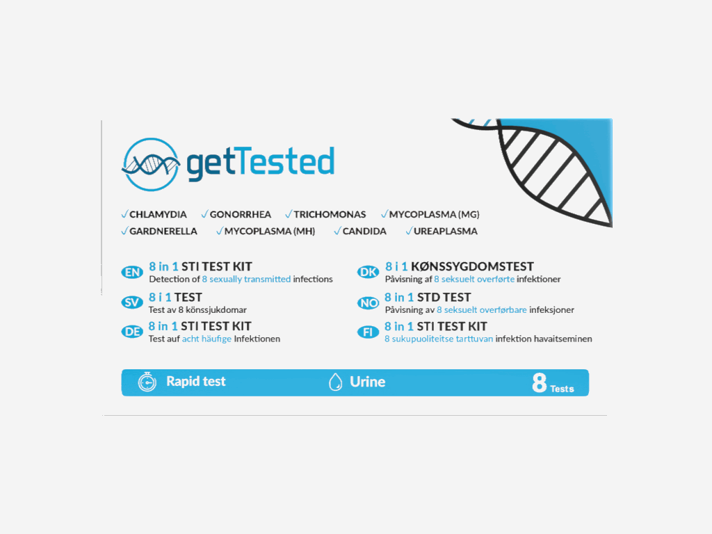 GetTested 8 in 1 STI test kit Multi box, Hurtigtest - RDH Netthandel